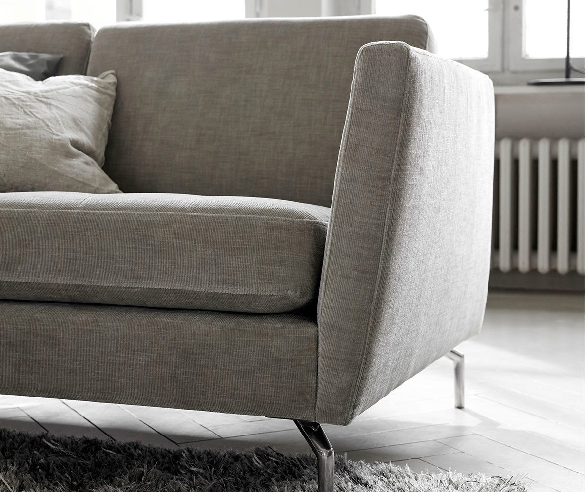 BoConcept Osaka Chaise Sofa, Napoli Fabric 2250 Grey | Vepsäläinen