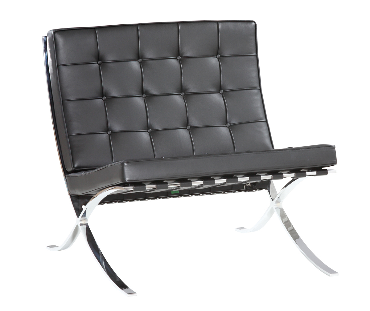 Knoll Barcelona-tuoli, musta nahka/kromi | Vepsäläinen