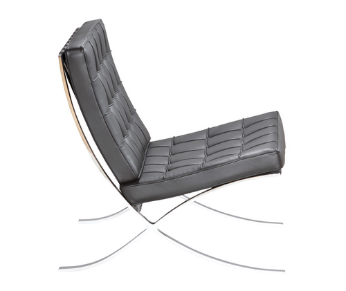 Knoll Barcelona-tuoli, musta nahka/kromi | Vepsäläinen