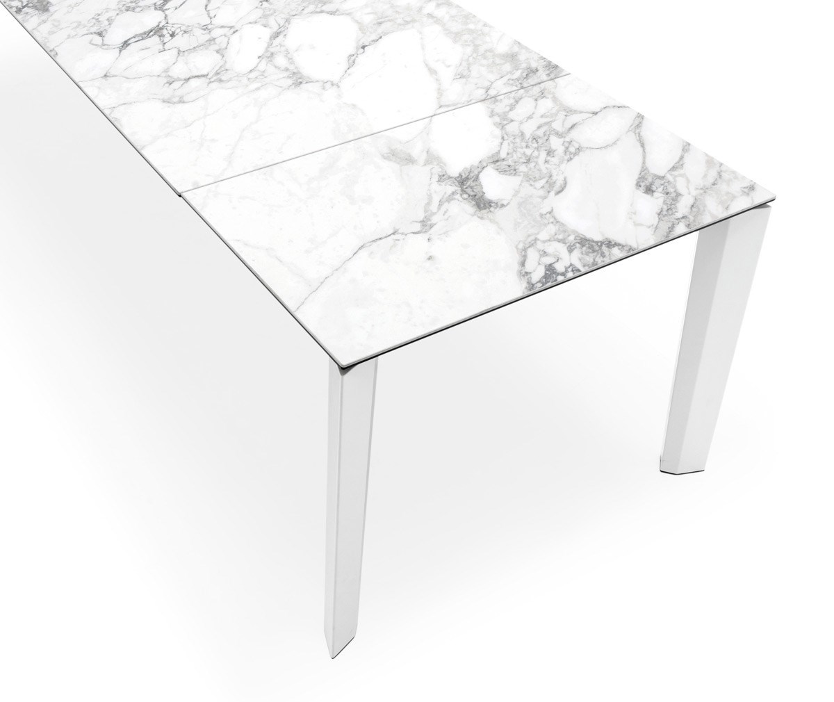 Calligaris Delta Extendable Dining Table, Ceramic Marble/White ...