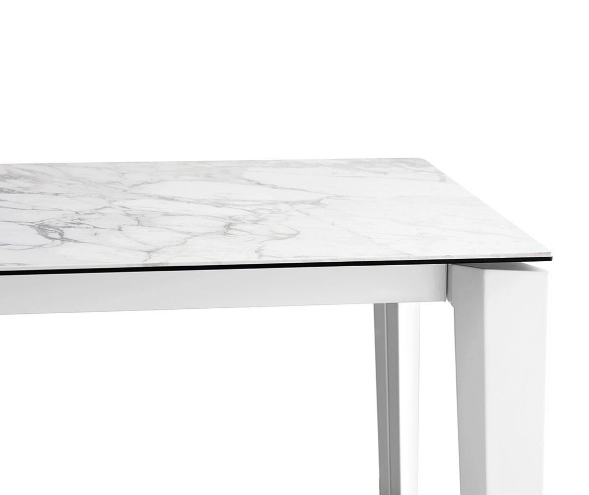 Calligaris Delta Extendable Dining Table, Ceramic Marble/White ...