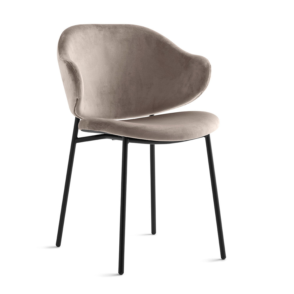 Calligaris Holly-tuoli, beige sametti/mattamusta | Vepsäläinen