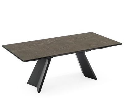 Calligaris Icaro Extendable Dining Table, Ceramic Bronze/Matt Black ...
