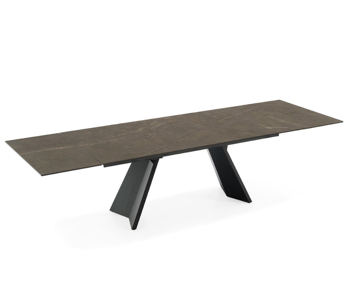Calligaris Icaro Extendable Dining Table, Ceramic Bronze/Matt Black ...