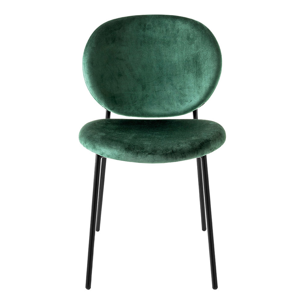 Calligaris Ines Chair, Green Velvet/Matt Black | Vepsäläinen