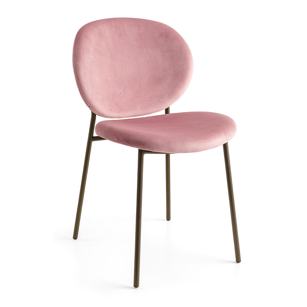 Calligaris Ines Chair, Pink Velvet/Bronze | Vepsäläinen