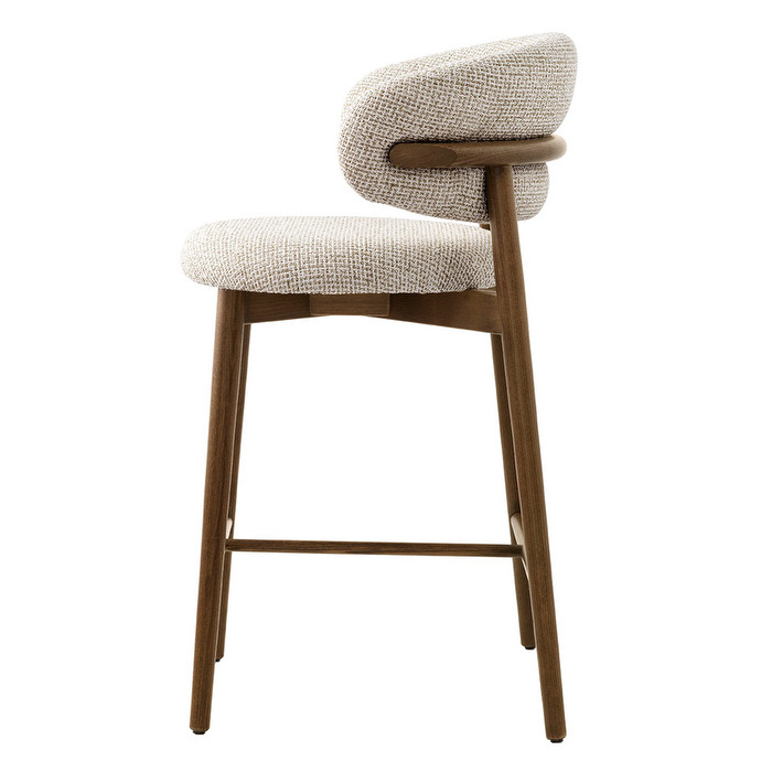 Calligaris Oleandro Bar Stool, Smoke/Bouclé Hemp | Vepsäläinen