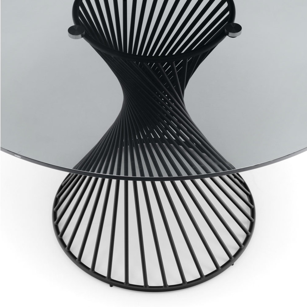 Calligaris Vortex Dining Table, Grey Glass/Matt Black | Vepsäläinen