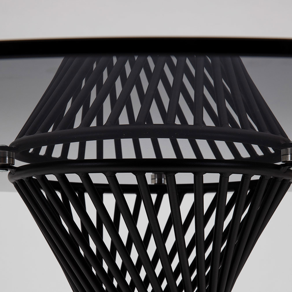 Calligaris Vortex Dining Table, Grey Glass/Matt Black | Vepsäläinen