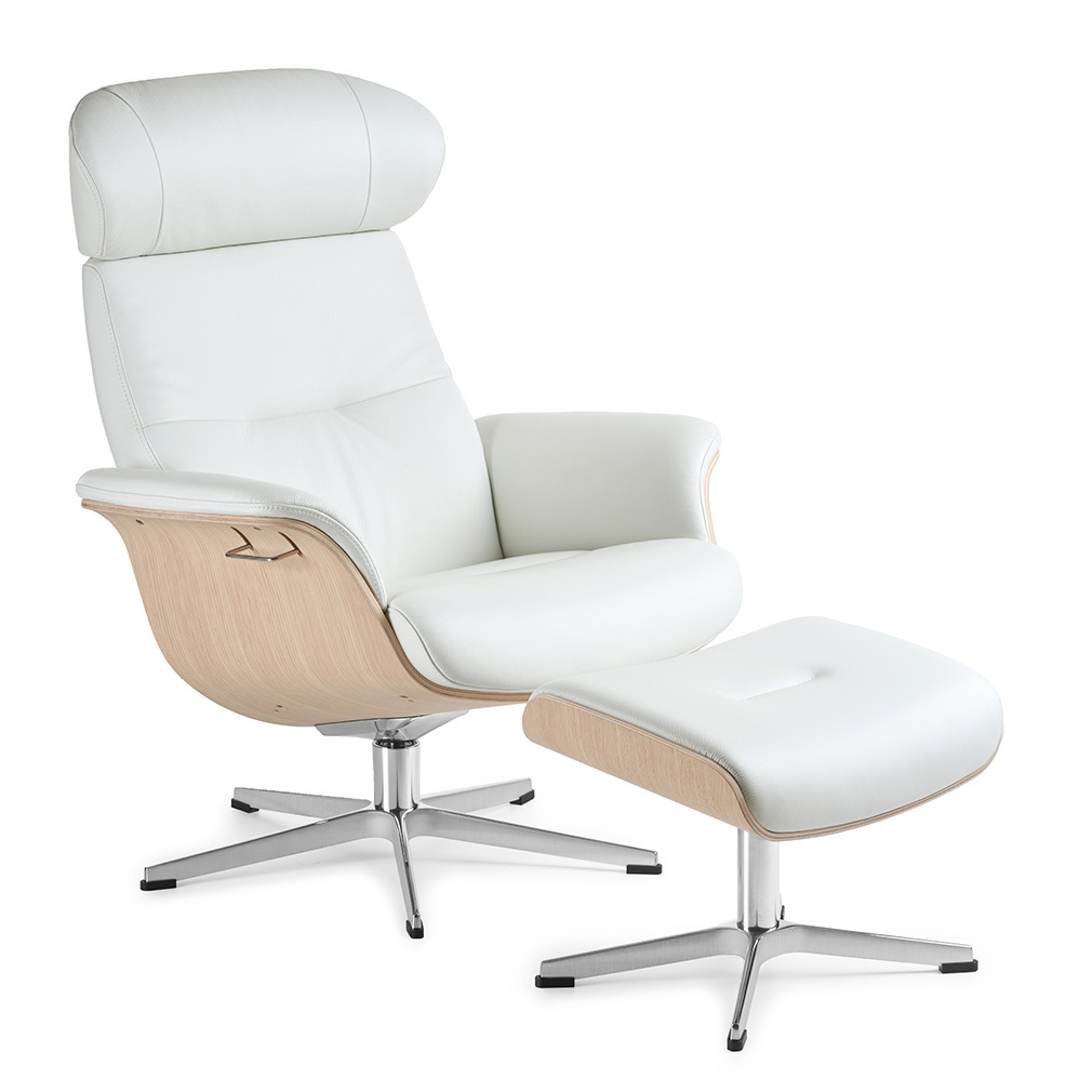 Conform Timeout-nojatuoli, Fantasy-nahka valkoinen/tammi | Vepsäläinen