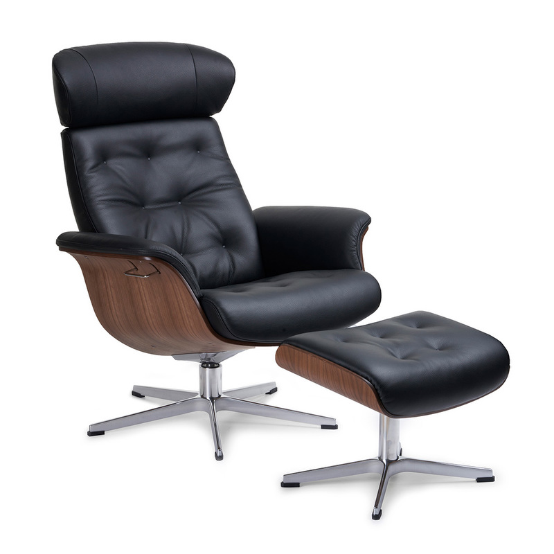 Conform Timeout-nojatuoli, Fantasy-nahka musta/pähkinä | Vepsäläinen