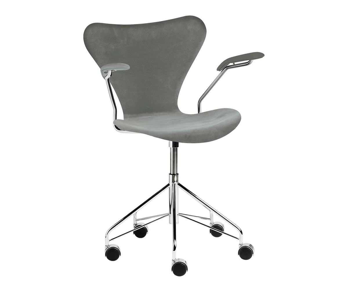 Fritz Hansen Office Chair 3217, “Series 7”, Seal Grey Velvet | Vepsäläinen