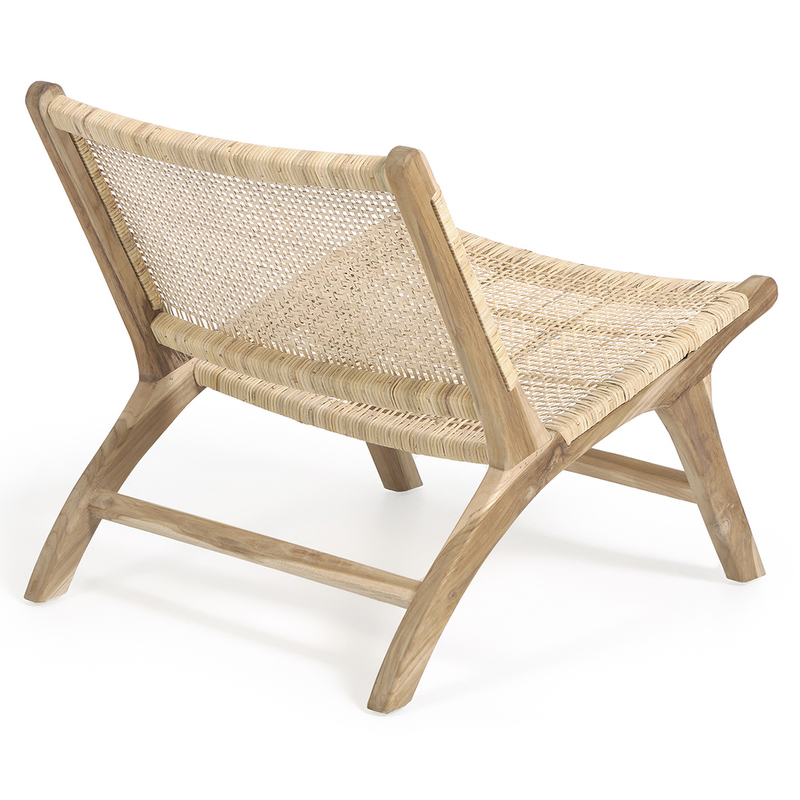 Kave Home Beida-lepotuoli, tiikki/rottinki | Vepsäläinen