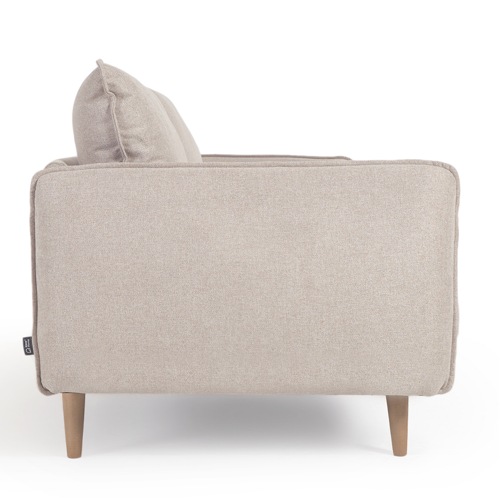 Kave Home Carlota-sohva, beige/pyökki | Vepsäläinen