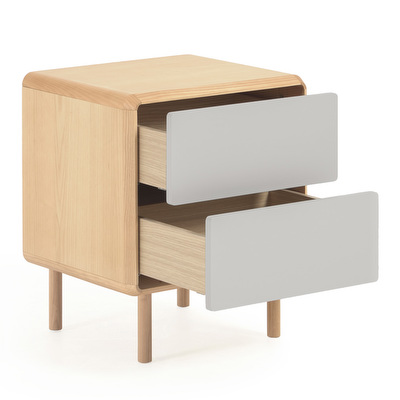 Kave Home Anielle-yöpöytä, saarni / harmaa | Vepsäläinen