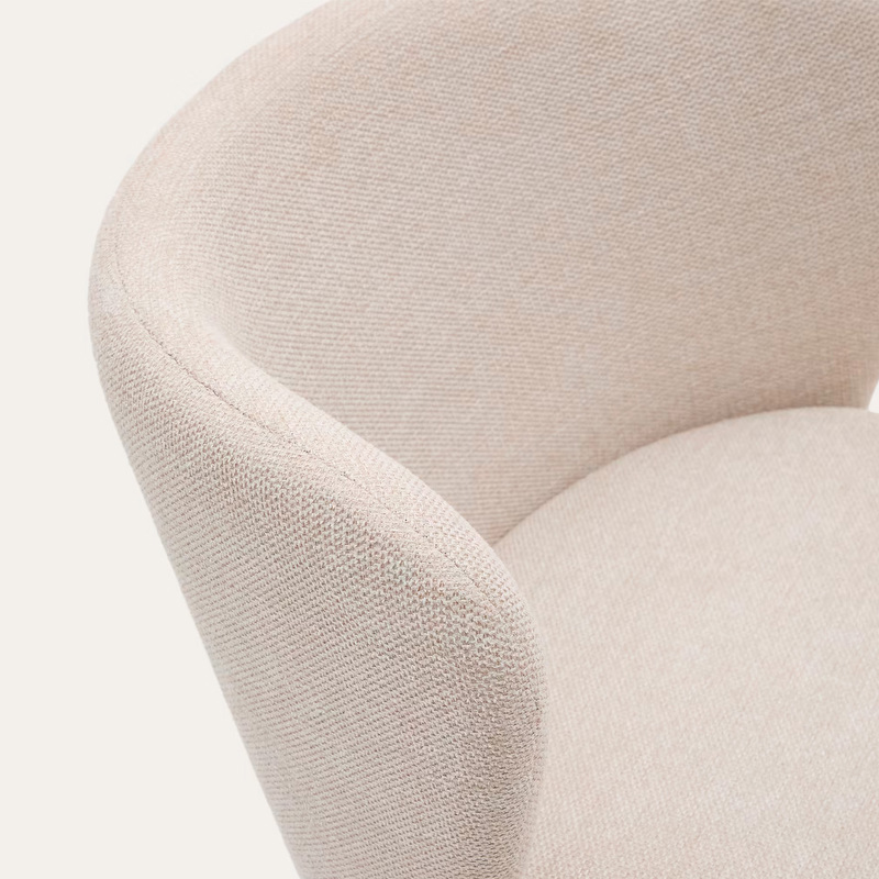 Kave Home Ciselia-baarijakkara, beige chenille-kangas / beige metalli ...
