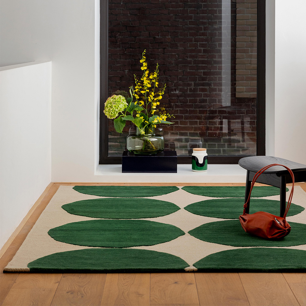 Marimekko Isot Kivet -matto, vihreä | Vepsäläinen