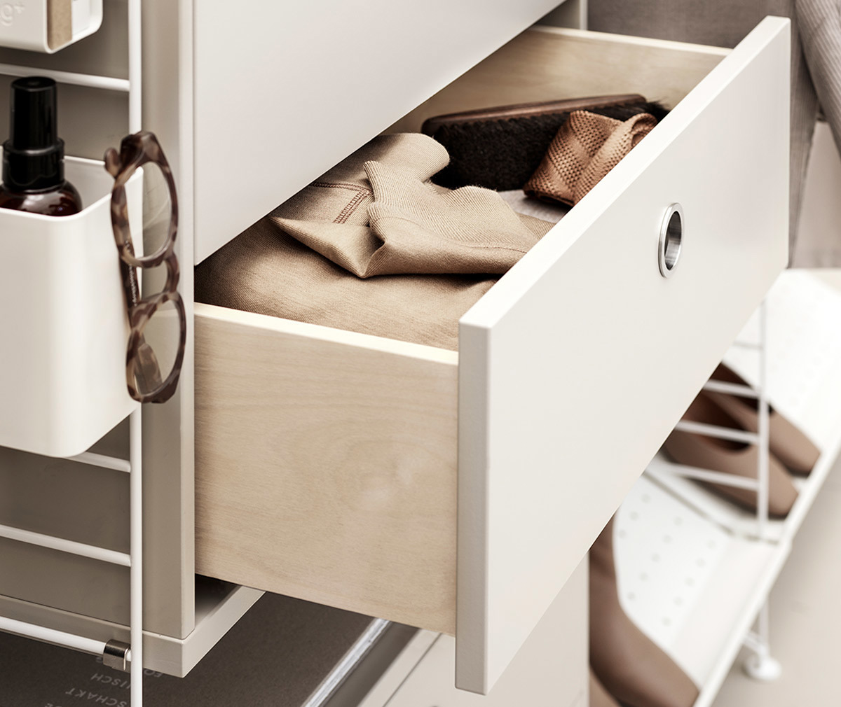 String Furniture String System Desk Unit, White | Vepsäläinen