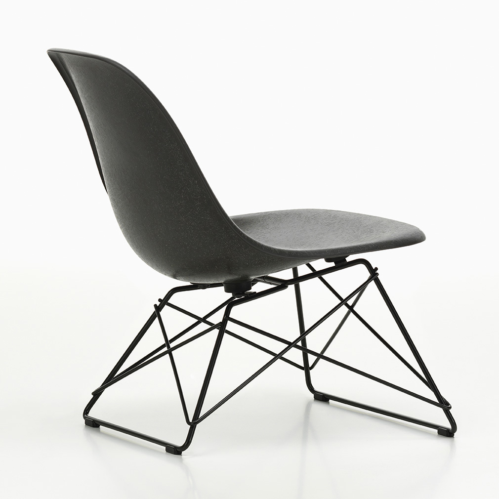 Vitra Eames LSR Fiberglass -tuoli, elephant grey/musta | Vepsäläinen